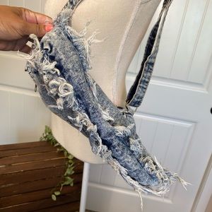 Unknown | Bags | Cool Distressed Acid Washed Frayed Denim Purse | Poshmark